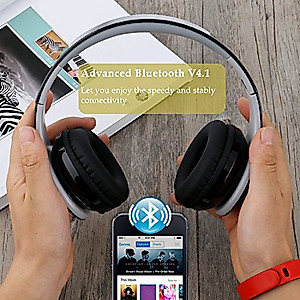 Beyution V4.1 Bluetooth Headphones Wireless Foldable Hi-fi Stereo Headphone for Smart Phones & Tablets - Black