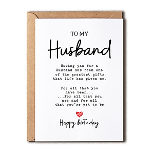To My Husband - Husband Birthday Card - Husband Is The Greatest Gifts In My Life - Birthday Card For Husband - Gift For Husband Card- Christmas Gifts For Husband