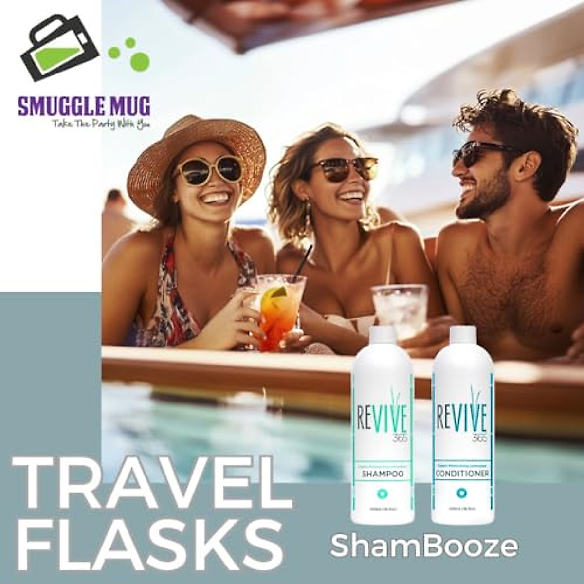ShampBooze Cruise Flasks (two 16.9 oz flasks) by Smuggle Mug
