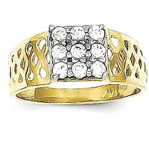 IceCarats 10K Yellow Gold Cubic Zirconia CZ Ring Size 1.5