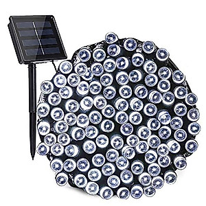 Solar Christmas Lights, 72ft 200 LED Solar String Lights with 8 Modes, Waterproof Outdoor Christmas String Lights for Patio, Garden, Party, Yard, Fence, Tree, Holiday, Christmas Decorations (White)