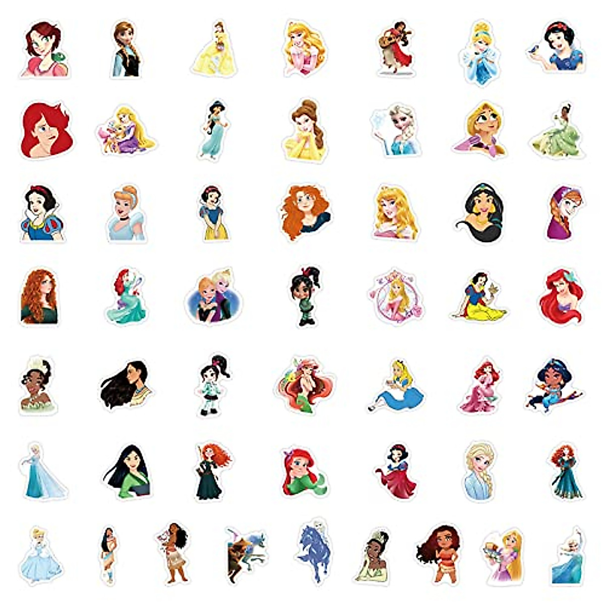 Cute Princess Stickers Pack 100PCS, Kawaii Stickers for Water Bottles Laptop Phone Glueewee Vinyl Waterproof Stickers Gifts for Kids Girls Teens Adults