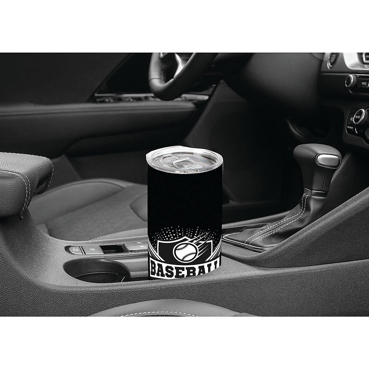 Elanze Designs Baseball Mom Era Bat Ball Diamond Sport Wrap-Around Design 20 Ounce Stainless Steel On-The-Go Coffee Travel Insulated Skinny Tumbler Mug Cup, Slide Top Lid, MRC-20OZ-SH252