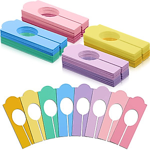 Sintuff 64 Pcs Hanging Closet Size Dividers Clothing Rack Dividers Rectangular Reusable Closet Separators for Clothing Racks Retail (Multicolor)