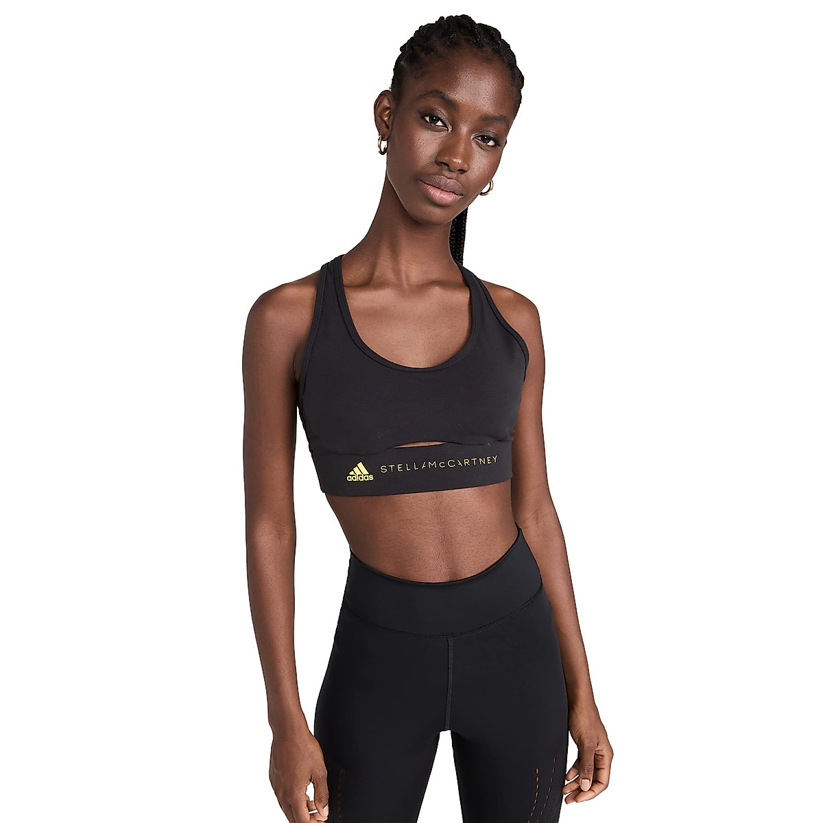 adidas by Stella McCartney Women's TrueStrength Yoga Medium Support Bra, Black, XS