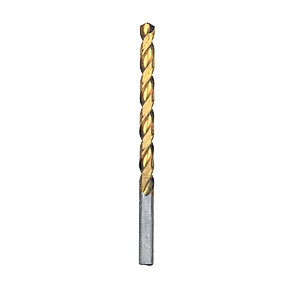 BOSCH TI2144 1-Piece 17/64 In. x 4-1/8 In. Titanium Nitride Coated Metal Drill Bit with 3/8 In. Reduced Shank for Applications in Heavy-Gauge Carbon Steels, Light Gauge Metal, Hardwood
