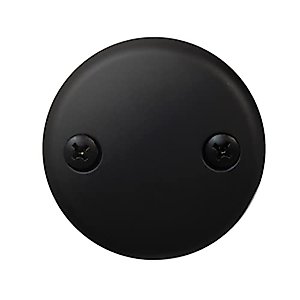 Westbrass R329-62 3-1/8" Two-Hole Bathtub Overflow Faceplate and Screws, 1-Pack, Matte Black