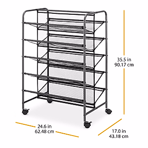 Whitmor 5-Tier Double Sided Shoe Cart, Gunmetal
