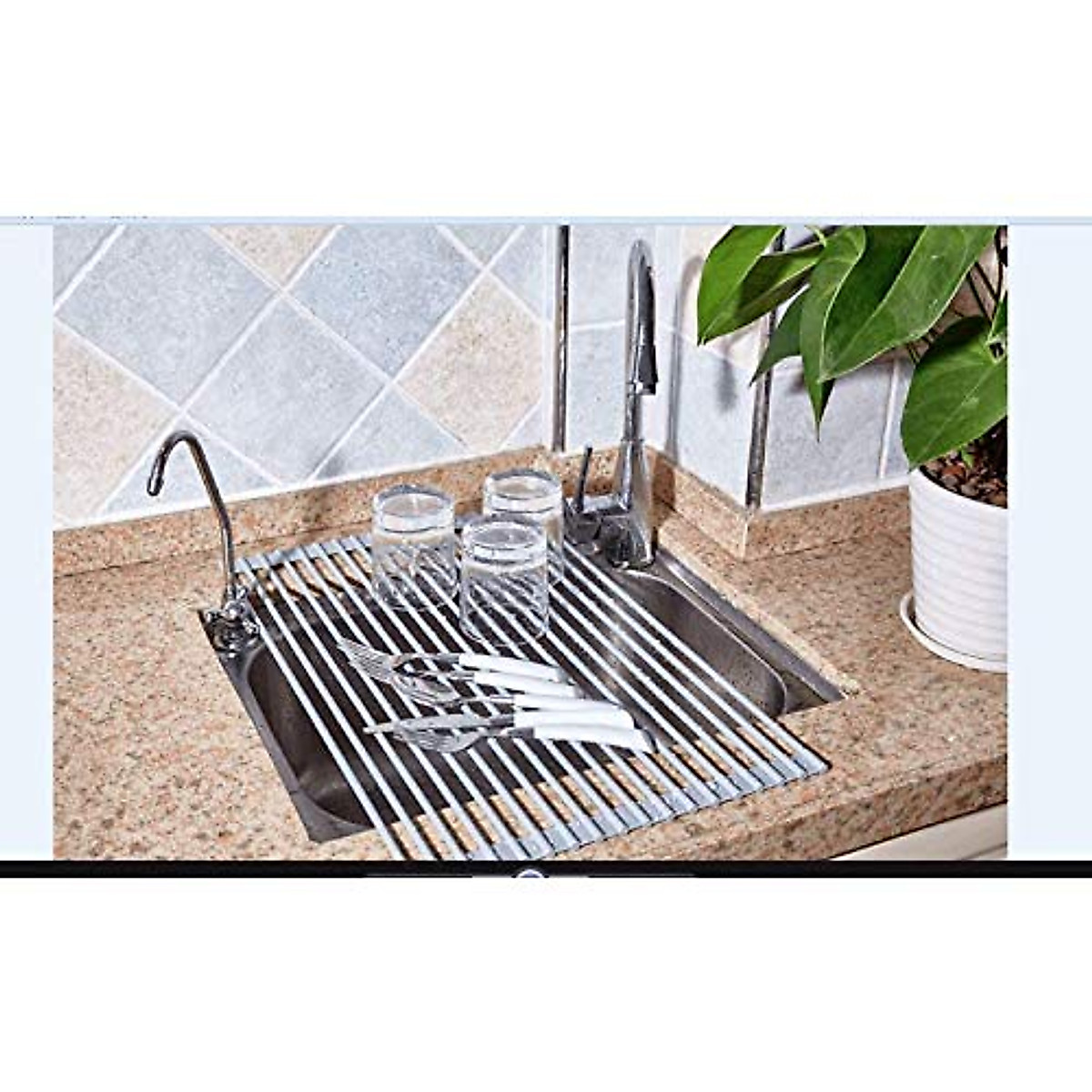 True & Tidy, Multi-Purpose Over The Sink Roll-Up Drying Rack, DR-881, Red