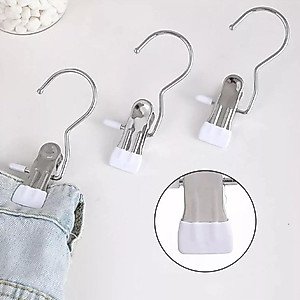 QUOKJHGP 30PCS Anti-Rust Clip Hooks: Space-Saving Laundry Storage Solution Hanging Hook Clips Towel Clips Laundry Hooks Hanging Clips with Clips for Home and Travel