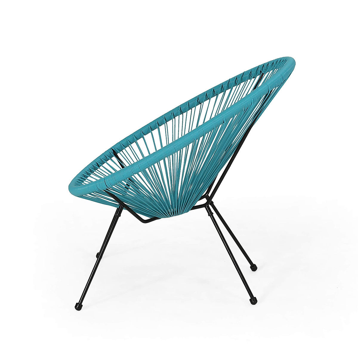 GDFStudio Outdoor Hammock Weave Chair with Steel Frame (Set of 2) - Teal and Black Finish