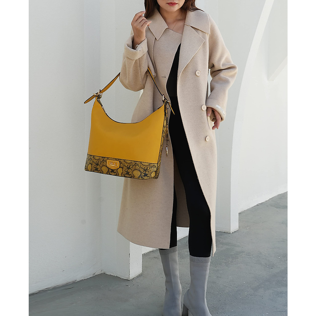 MKF Collection Shoulder Bag for Women, Vegan Leather Hobo Fashion Handbag Messenger Purse