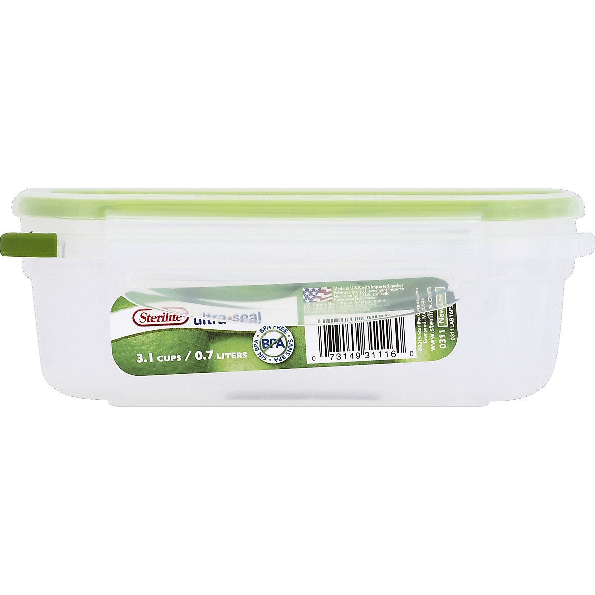 Sterilite FBA_3111606 3.1C RectLeaf Container, 3.1 Cup, New Leaf