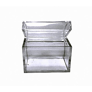 Clear Acrylic Box with Hinged Lid; Small Treasure Chest Shape Container with Bonus Perfume Studio Pure Parfum 2ml Sample. (3 Units)