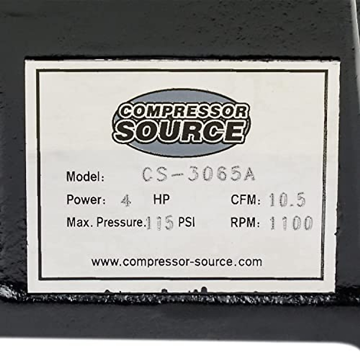 Compressor Source 4 to 5 HP Air Compressor Pump Replacement Single Stage 3 Cylinder 10-12 CFM Max Cast Iron CS3065A