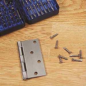 Everbilt 4 in. Satin Nickel Square Corner Door Hinge