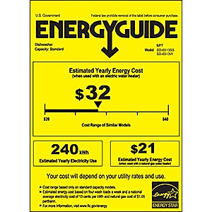 SPT SD-6513WB 24″ Wide Portable Dishwasher with ENERGY STAR, 6 Wash Programs, 10 Place Settings and Stainless Steel Tub – White