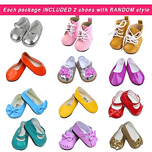 ZITA ELEMENT 11 Pcs American Doll Clothes Dress and Accessories for 18 inch Doll - 5 Sets Doll Outfits + 2 Pairs Random Style Shoes for 18 Inch Doll