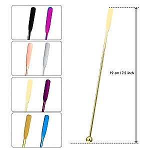 7.5 Inches Stainless Steel Coffee Beverage Stirrers Drink Swizzle Stick with Small Rectangular Paddles, Set of 8 Beverage Stirrers for Coffee Cocktail Chocolate Milk Juices (Multicolor)