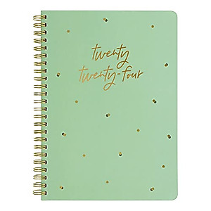 Letts Celebrate Weekly/Monthly Planner, 12 Months, January to December, 2024, Gold Twin-Wire Binding, A5 Size, 8.25" x 5.875", Multilingual, Mint (C082187-24)