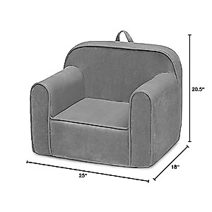 Delta Children Cozee Chair for Kids for Ages 18 Months and Up, Grey Mink Velvet
