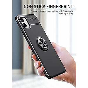 Asuwish Phone Case for Samsung Galaxy A04 with Tempered Glass Screen Protector Cover and Cell Accessories Kickstand Stand Magnetic Ring Holder Protective Soft TPU Silicone Ao4 A 04 4G Women Men Black