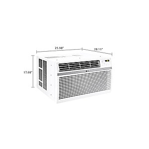 LG 18,000 BTU Window Air Conditioner, 230/208V, Cools 1,000 Sq.Ft. (25' x 40' Room Size), Quiet Operation, Electronic Control with Remote, 3 Cooling & Fan Speeds, Auto Restart, White