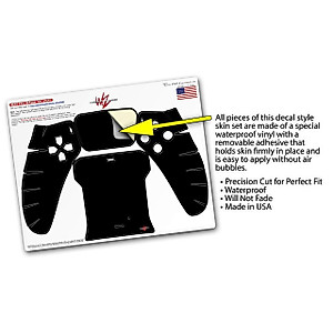 WraptorSkinz Skin Wrap compatible with Sony PS5 DualSense Controller Solids Collection Color Black (CONTROLLER NOT INCLUDED)