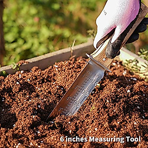 Berry&Bird Hori Hori Garden Knife, Gardening Knife with 7" Stainless Steel Serrated Blade, Japanese Gardening Tool with Leather Sheath and Sharpening Stone for Weeding, Digging, Cutting & Planting