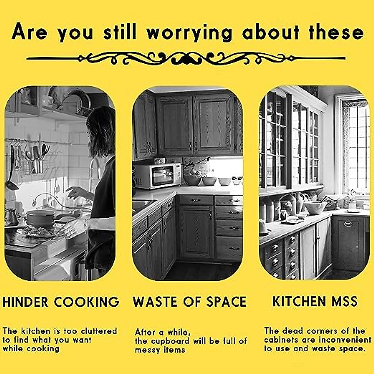 Blind Corner Cabinet Pull Out, 15in Opening Soft Close Heavy Duty Kitchen Corner Cabinet Organizer, 4 Chrome Plated Storage Baskets, for cabinets Minimum Size: 18.89" D*27.16" W*22.83" H