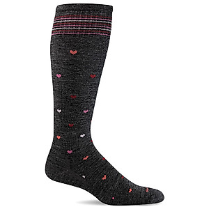 Sockwell Women's Full Heart Moderate Graduated Compression Sock, Charcoal - M/L