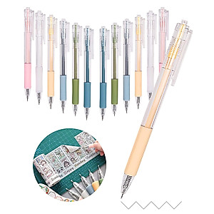 Oythiem Pen Knife Craft Cutting Tools - Craft Knife, Paper Pen Cutter Knife, Precision Paper Cutter Pen Student Utility Knife Pen with Refillable Tungsten Steel Cutter Head Refill, 12 PACK