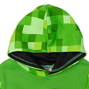 Minecraft Creeper Little Boys Fleece Raglan Hoodie & Pants Set Green/Black 7-8