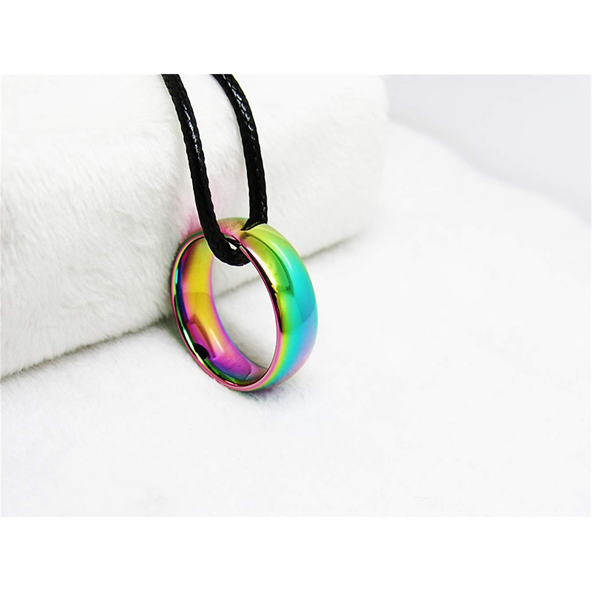 Fashion Month 5mm Tungsten Carbide Ring Rainbow Gay Lesbian Wedding Engagement Colorful LGBT Pride Band Size 7.5