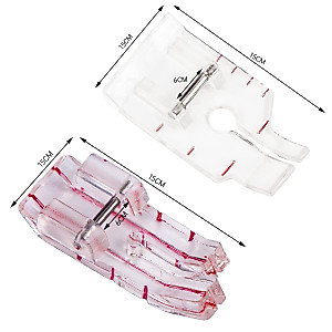 2PCS Clear View 1/4" (Quarter Inch) Sewing Machine Quilting Presser Foot Fits Most Low Shank Snap-On Singer, Brother, Babylock, Euro-Pro, Janome, Kenmore, White, Juki, New Home and More