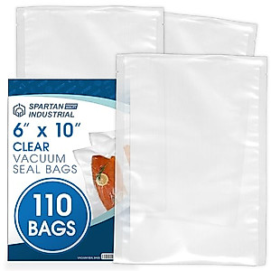 Spartan Industrial - 6" X 10" Vacuum Seal Bags for Food, Marinating, Freezing, Sous Vide Cooking - BPA-Free, Pack of 110