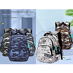 Camo Toddler Boys Small Backpacks, Water-resistant Preschool Kindergarten Kids Backpacks Bookbags, Blue