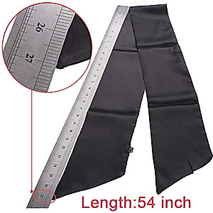 Leeven 2 Pcs Silky Satin Edge Scarves 4.5”x54” Large Wig Grip Band Women Satin Headband For Lace front Wigs Non Slip Hair Wrap Black Satin Edge Laying Scarf For Makeup, Facial,Sport,Yoga