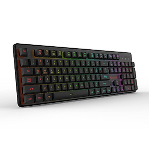 Redragon K509 Pro Wireless Gaming Keyboard, 2.4G and Bluetooth Keyboard, RGB Backlit with 104 Low Profile Keys for Windows PC (Black)