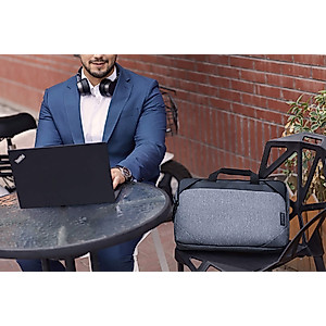 Lenovo 15.6" Laptop Urban Toploader T530, Fits Up to 15.6-Inch Laptops, Water-Repellent Material, Padded PC Compartment, Zippered Workstation, On-The-Go Charging, GX40X54262, Charcoal Grey, Gray