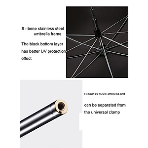 STARRY CITY Chair Umbrella with Universal Adjustable Clamp,46 inch Sun Shade,Clip on Parasol for Patio Chair Beach Chair Wheelchairs Golf Carts (L-Blue)