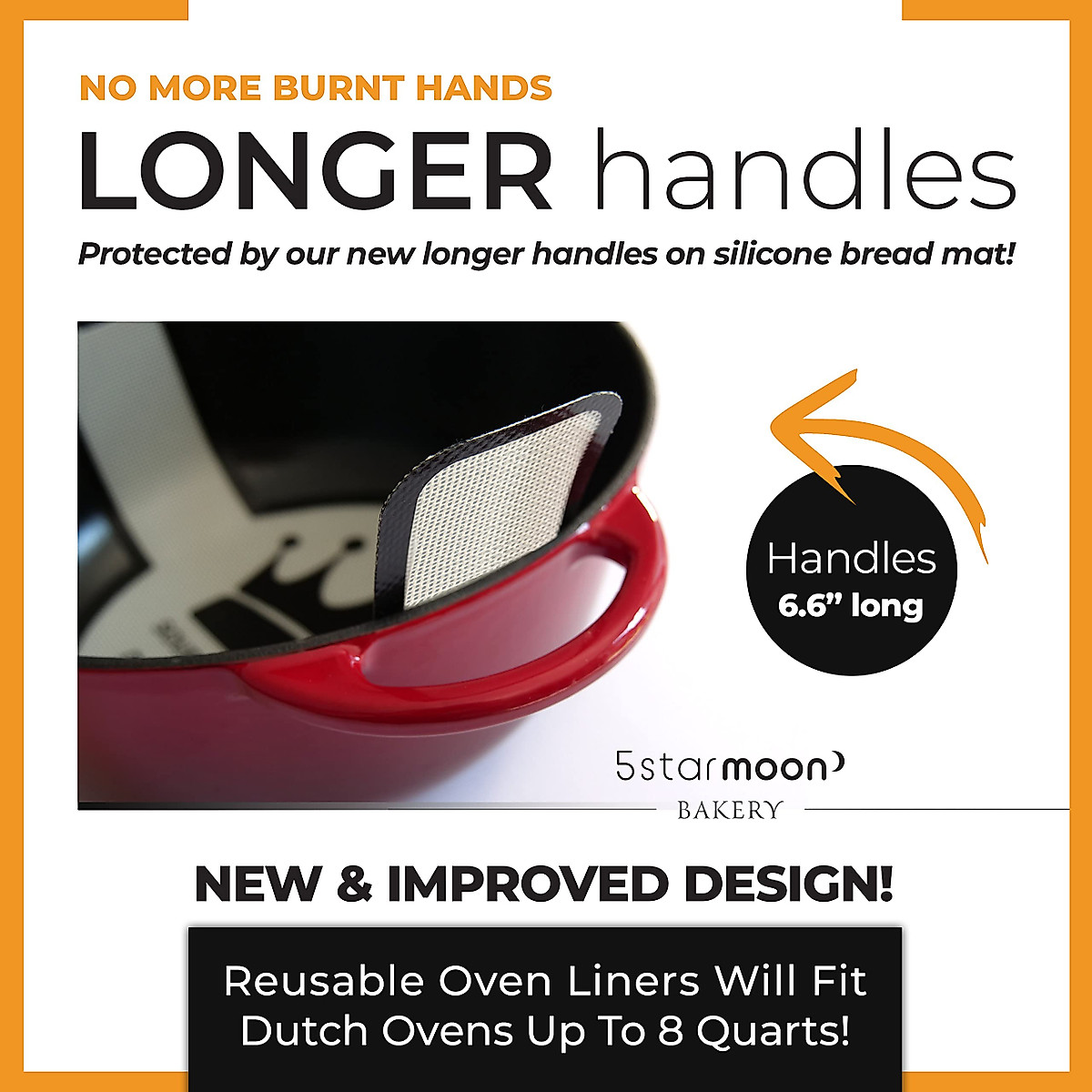 1 Silicone Bread Sling Dutch Oven Liner -Extra Thick Non-Stick Reusable Silicone Sourdough Bread Baking Mat with Long Handles - Sourdough Bread Baking Supplies for Easy Dough Transfer(Sourdough Queen)