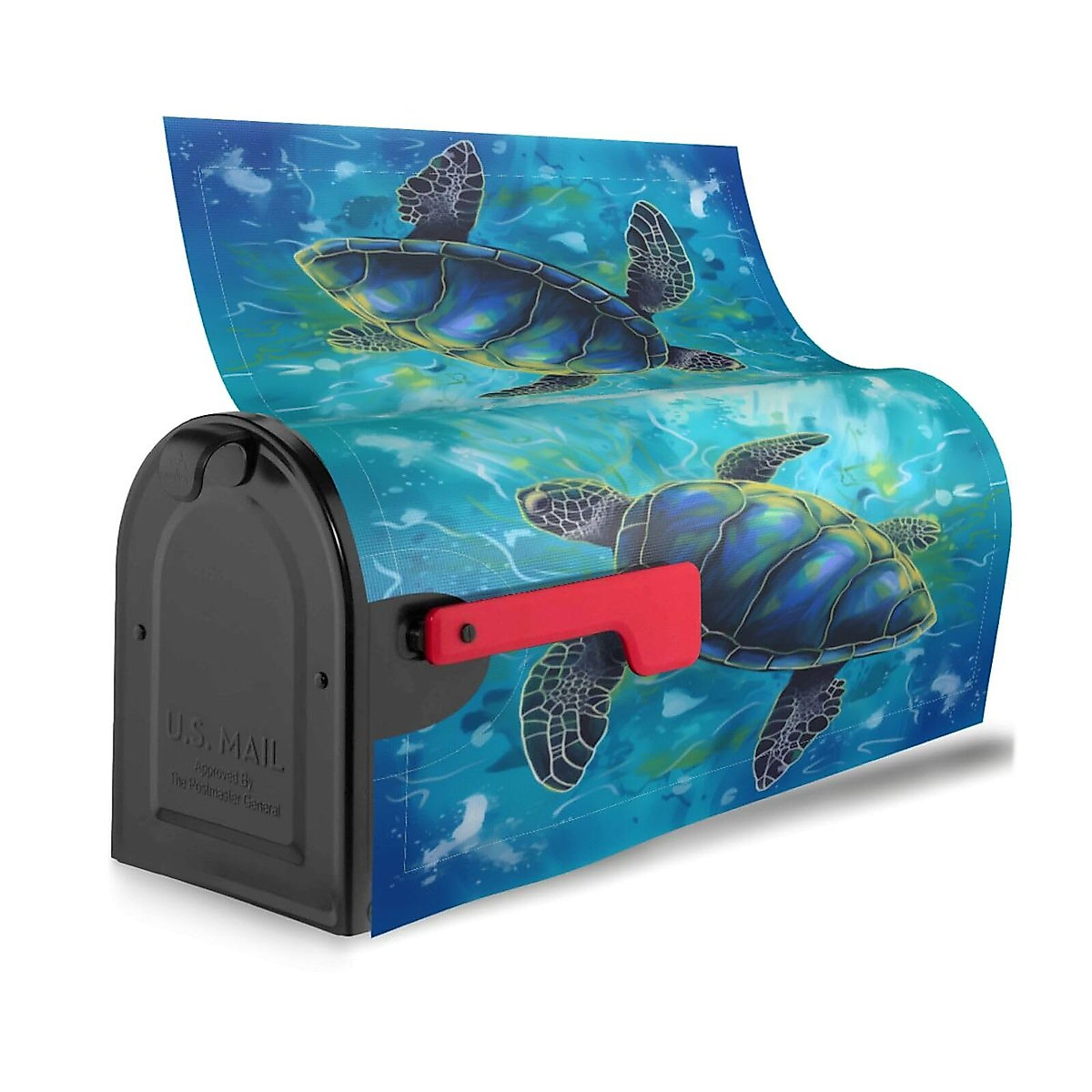 Turtle Ocean Magnetic Mailbox Covers, Mail Wraps Garden Yard Home Decor for Outdoor Standard Size 21x18 in