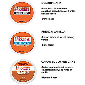 Variety pack of Dunkin Donuts Coffee K Cups for All Keurig K Cup Brewers - (6 flavors, NO DECAF, 4 K cups each flavor, Total of 24)