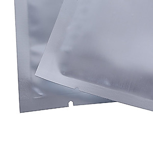 100 Premium Colored Mylar Foil Heat Sealable Bags w/Tear Notches 8x12cm (3.1x4.7") (Silver)