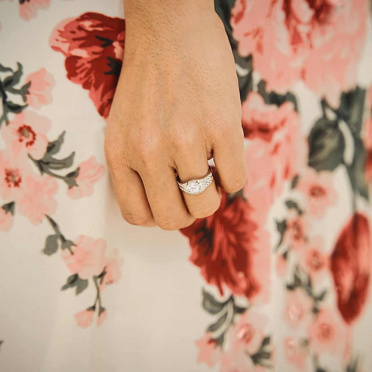 Mameloly 0.8ct Wedding Rings for Women Round Bridal Ring Sets Cubic Zirconia Engagement Promise Rings for Her Size 7