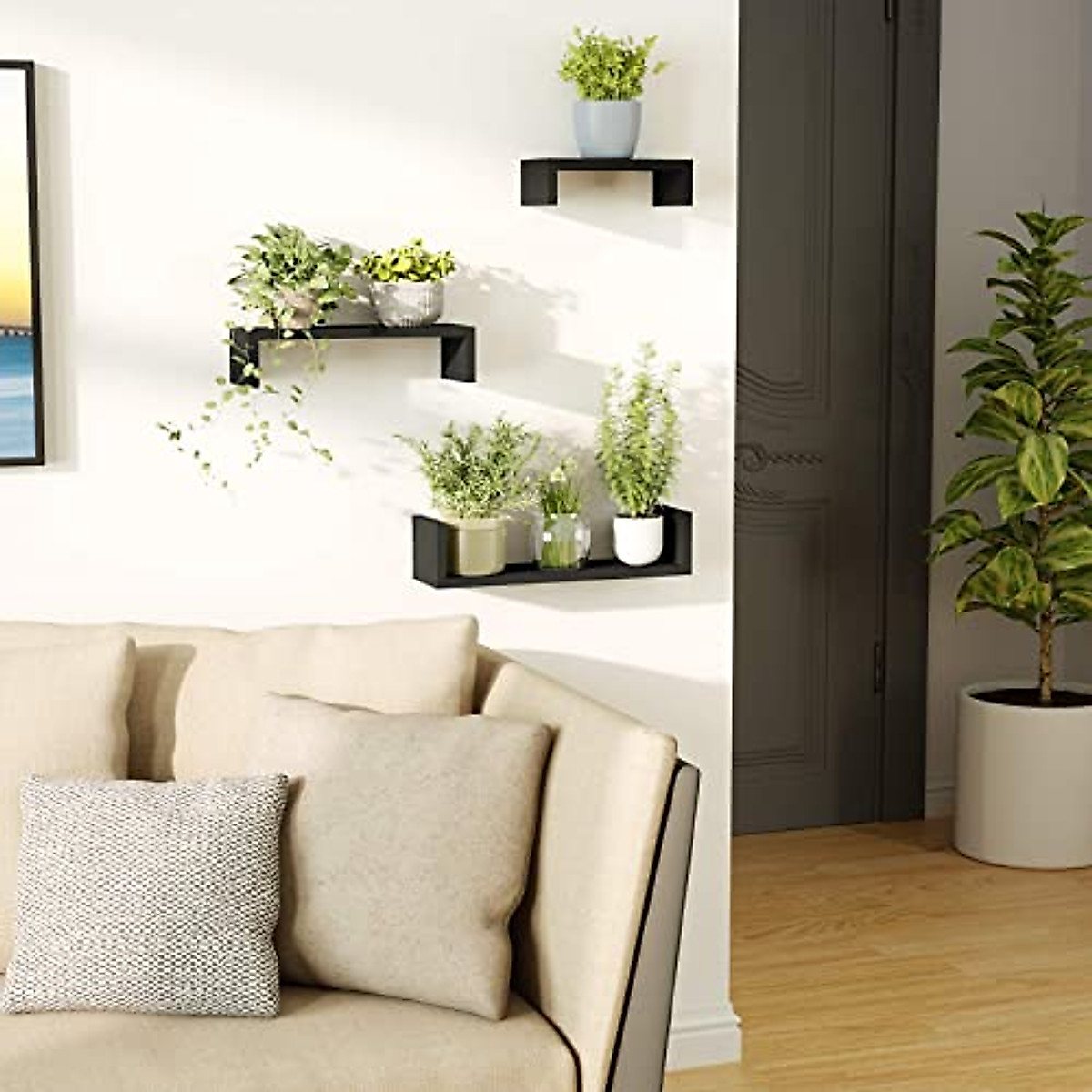 SRIWATANA U Shelves Set of 3 and 2-Tier Floating Shelf（Contains 2 Items）