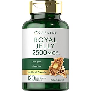 Carlyle Royal Jelly Capsule | 2500mg | 120 count | Non-GMO and Gluten Free Formula | Traditional Supplement