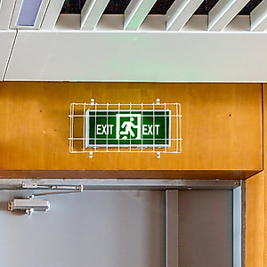 SOLUSTRE Exit Sign Damage Stopper Metal Wire Guard Exit Sign Damage Cage Wall Mounted Emergency Light Protective Covers for Exit Sign or Emergency Light