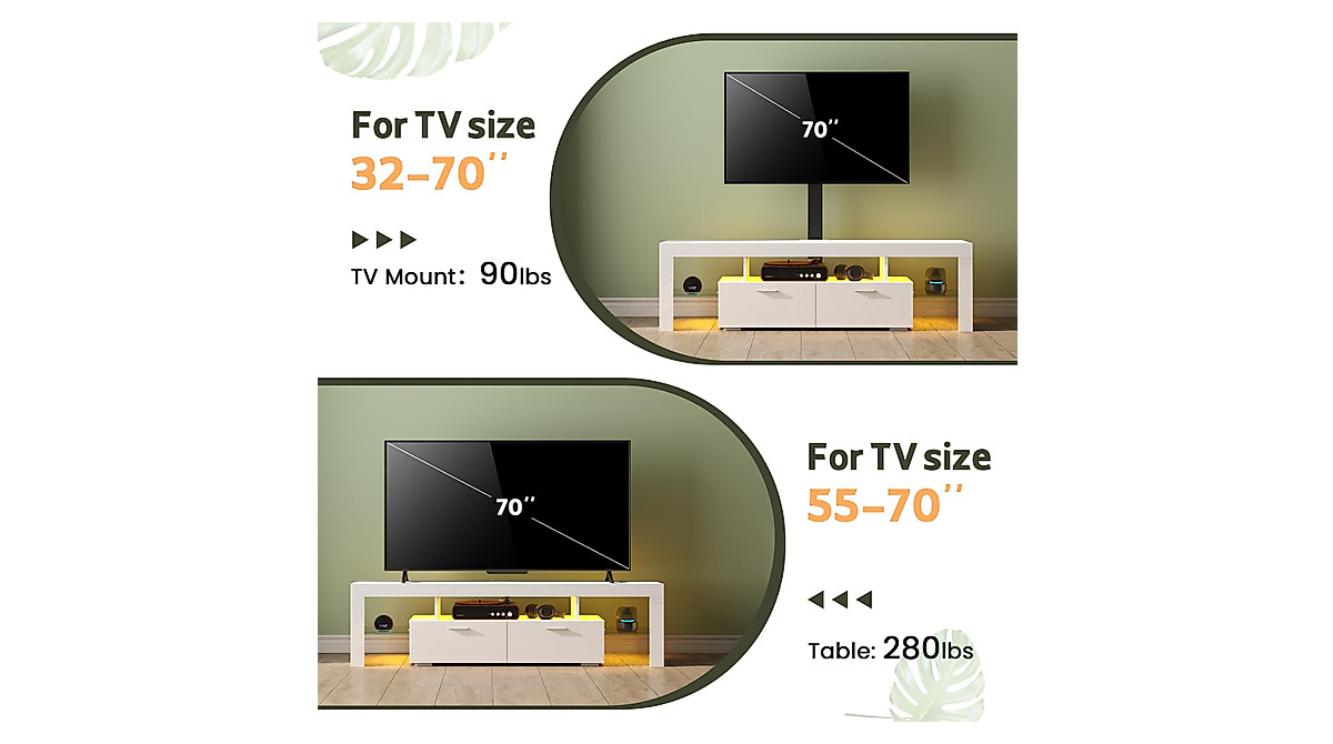 Lamtor TV Stand with Mount - Modern Swivel Design